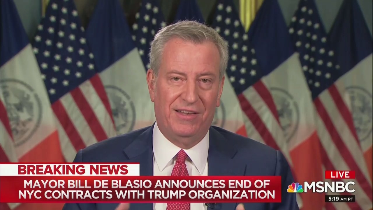 Bill de Blasio: New York City is Ending Trump Contracts