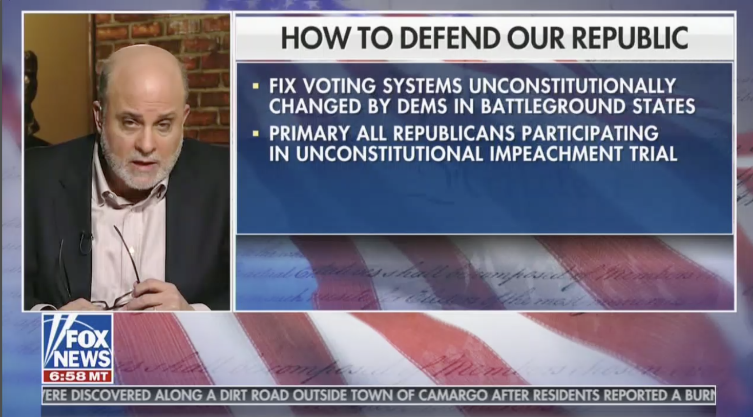 Mark Levin: Primary Republicans Who Vote to Impeach Trump