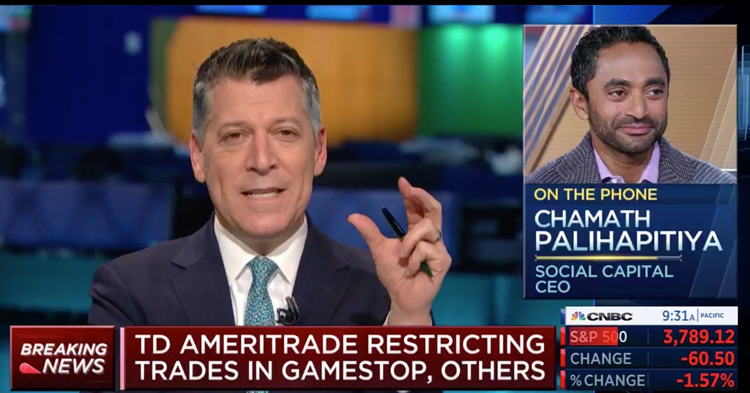 CNBC's Scott Wapner, Chamath Palihapitiya Clash On GameStop