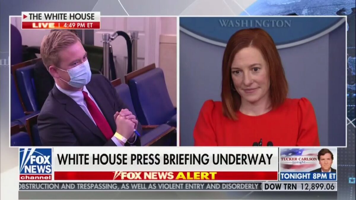 Jen Psaki Battles Fox News' Peter Doocy on Biden Mask Wearing