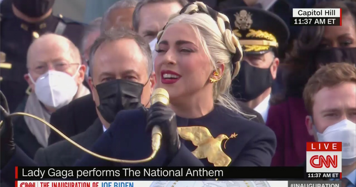Lady Gaga Performs the National Anthem at Biden Inauguration