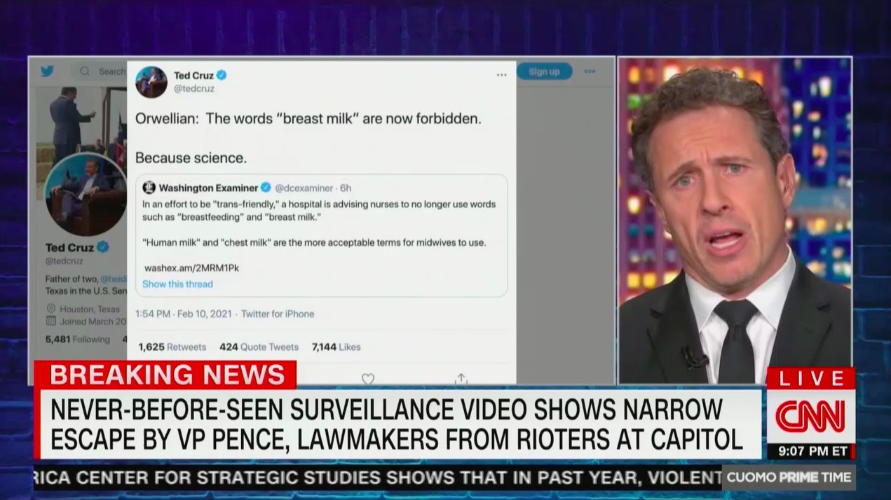 Chris Cuomo Slams Ted Cruz for Breast Milk Tweet During Trial