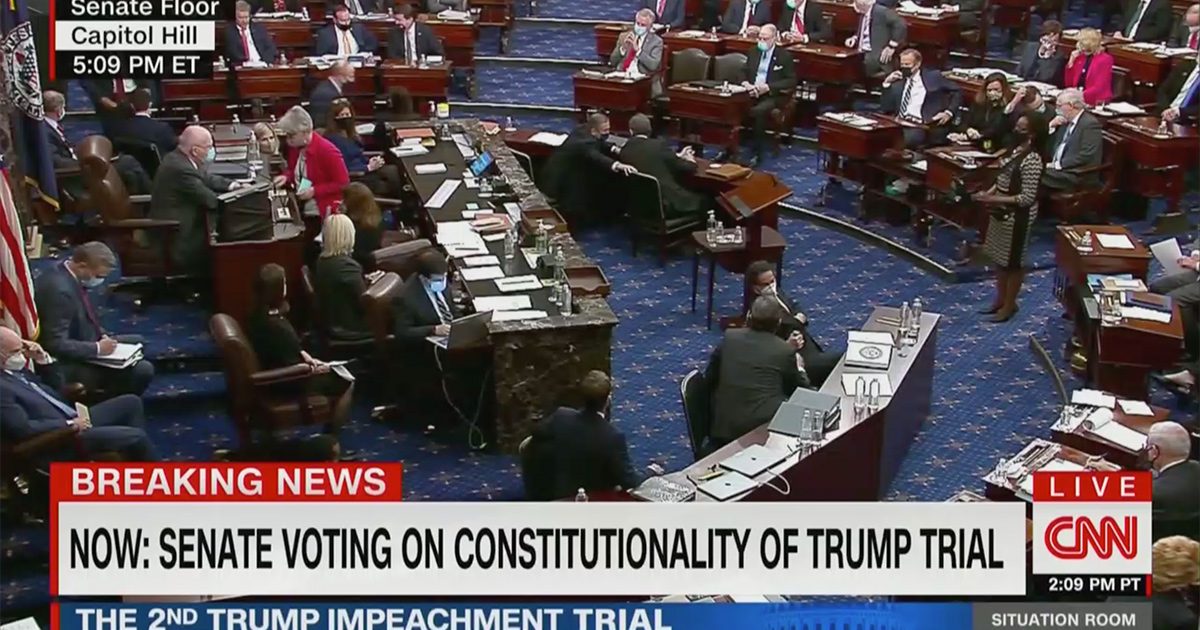 BREAKING: Senate Votes 56-44 That Trial of Former President Trump Is ...