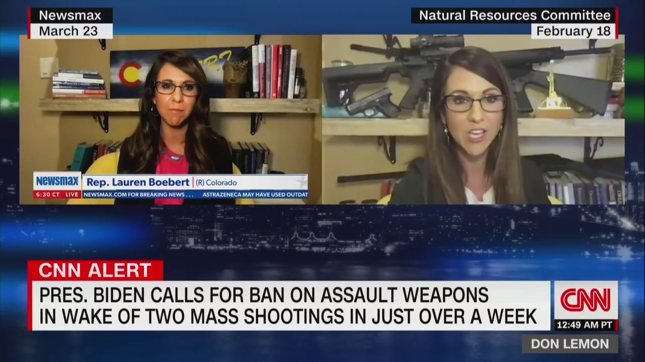 Lauren Boebert Changes Backdrop from Guns to Books