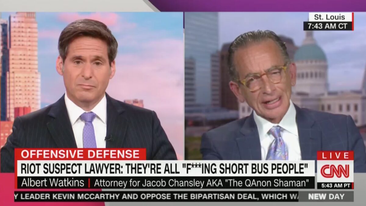 QAnon Shaman Lawyer Albert Watkins Defends Short Bus Comment