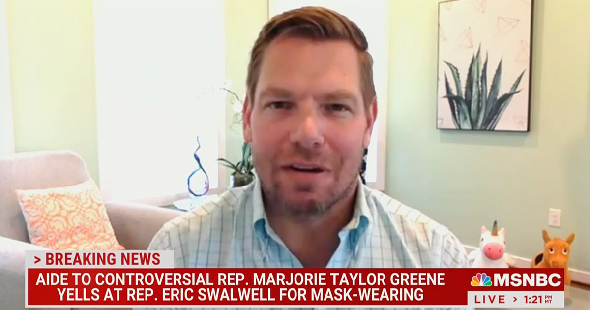 Eric Swalwell Addresses Confrontation With Greene Staffer