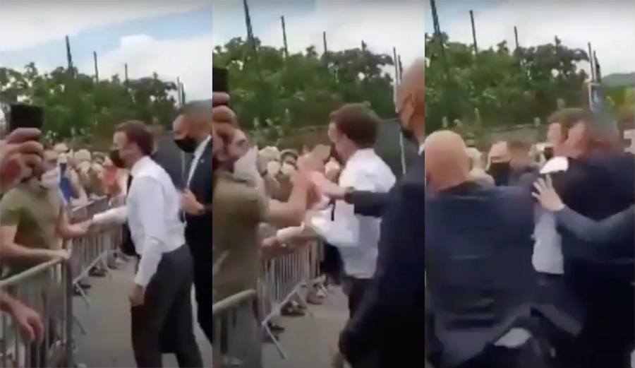 French President Macron Slapped in Face By Man (VIDEO)