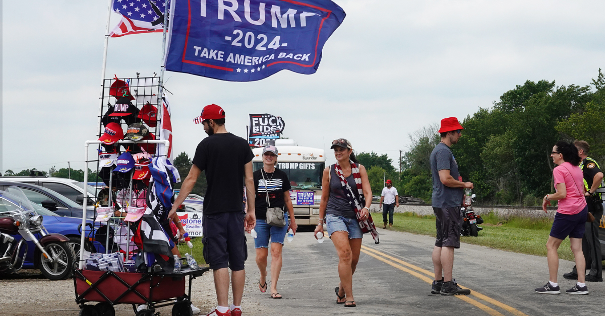 Scene Outside Trump's Rally in Wellington, Ohio