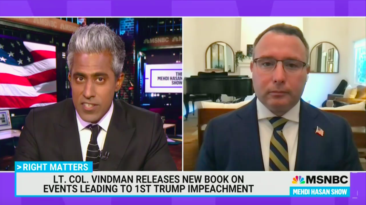 'This is My Call to Arms,' Alexander Vindman Tells MSNBC