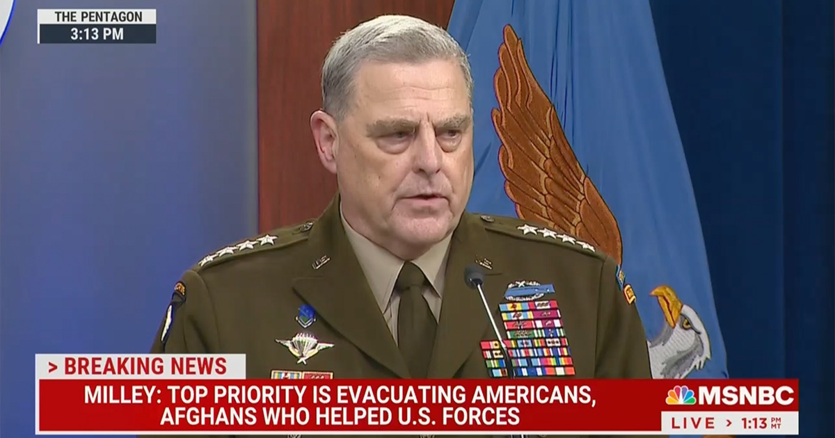 Gen. Mark Milley Addresses Questions About Afghanistan Intel