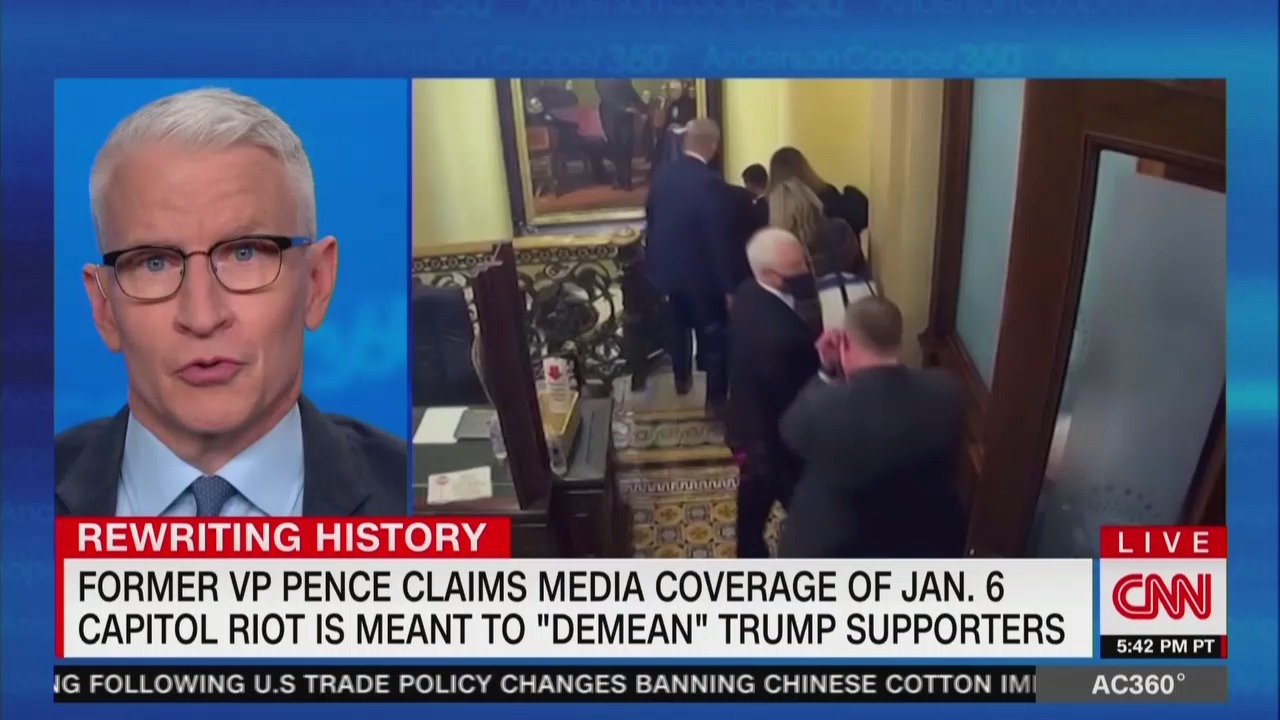 Cooper Mocks Pence for Comments About January 6