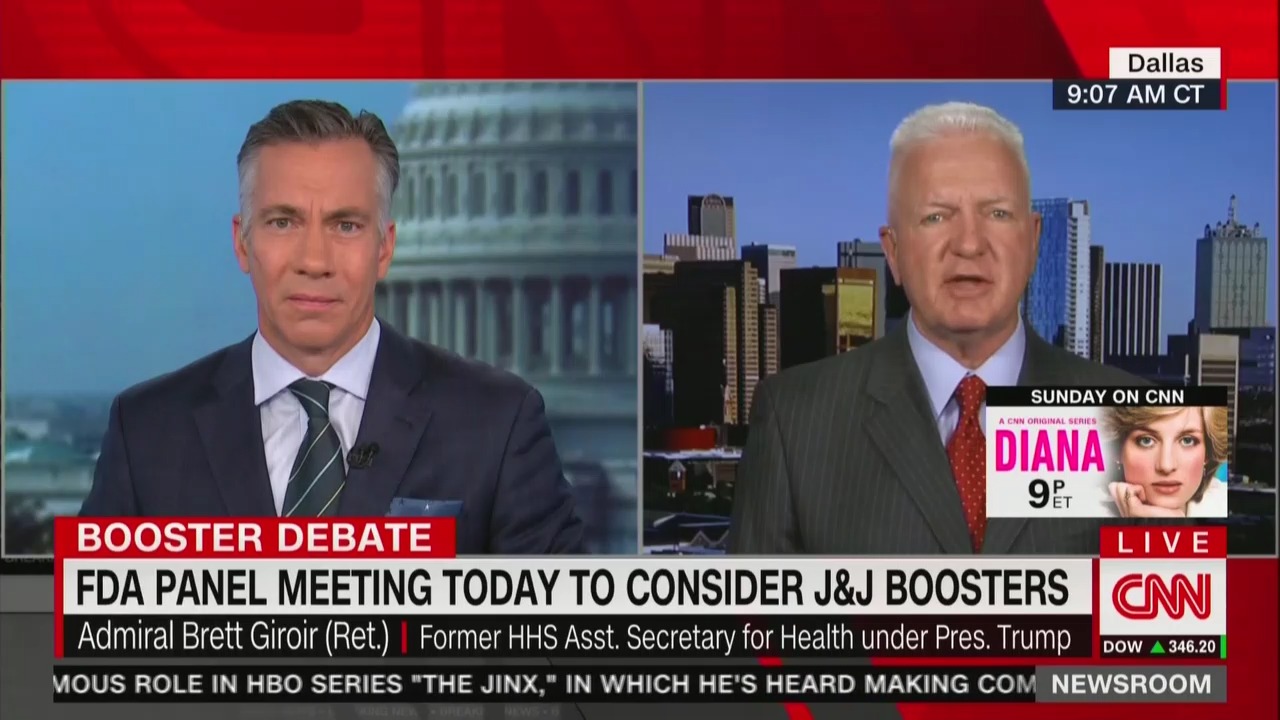 Brett Giroir: 'Probably Better' to Take a Booster After J&J