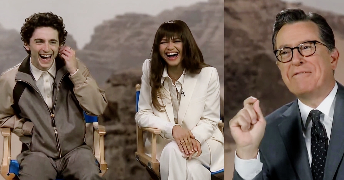 Colbert Asks Zendaya & Timothée Chalamet If They Read Dune