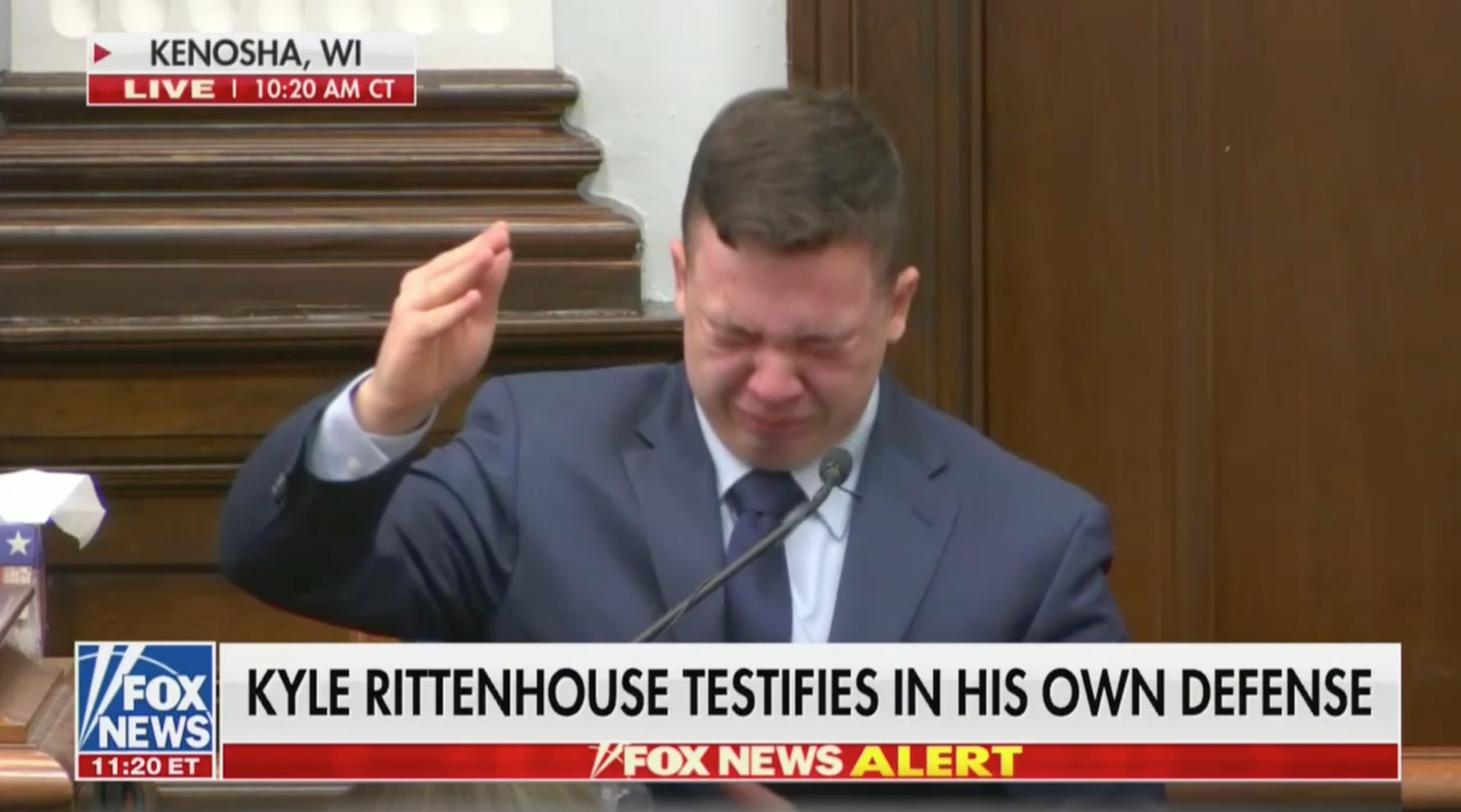 WATCH: Kyle Rittenhouse Cries During Testimony at Trial