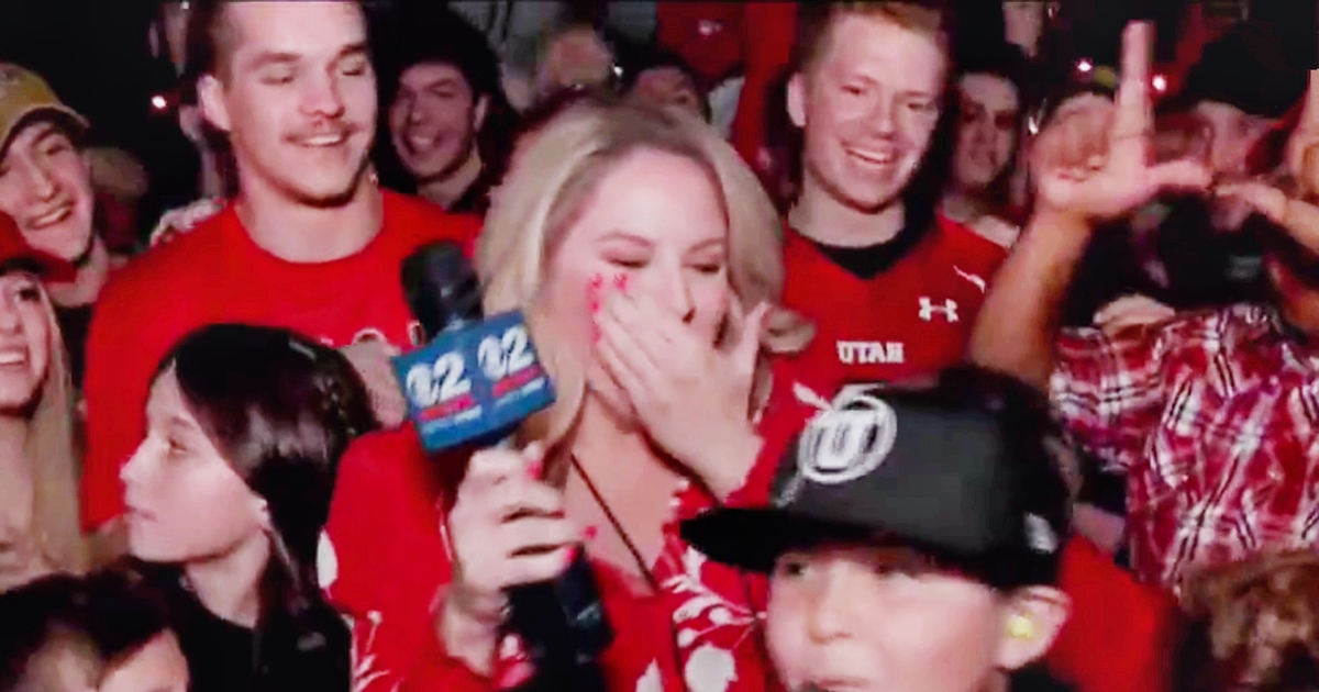 Reporter Hit in Face Live on Camera As Utah Fans Celebrate