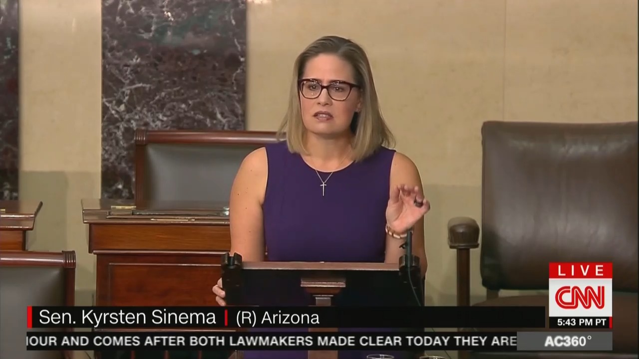 CNN Chyron Mistakenly Labels Kyrsten Sinema a Republican