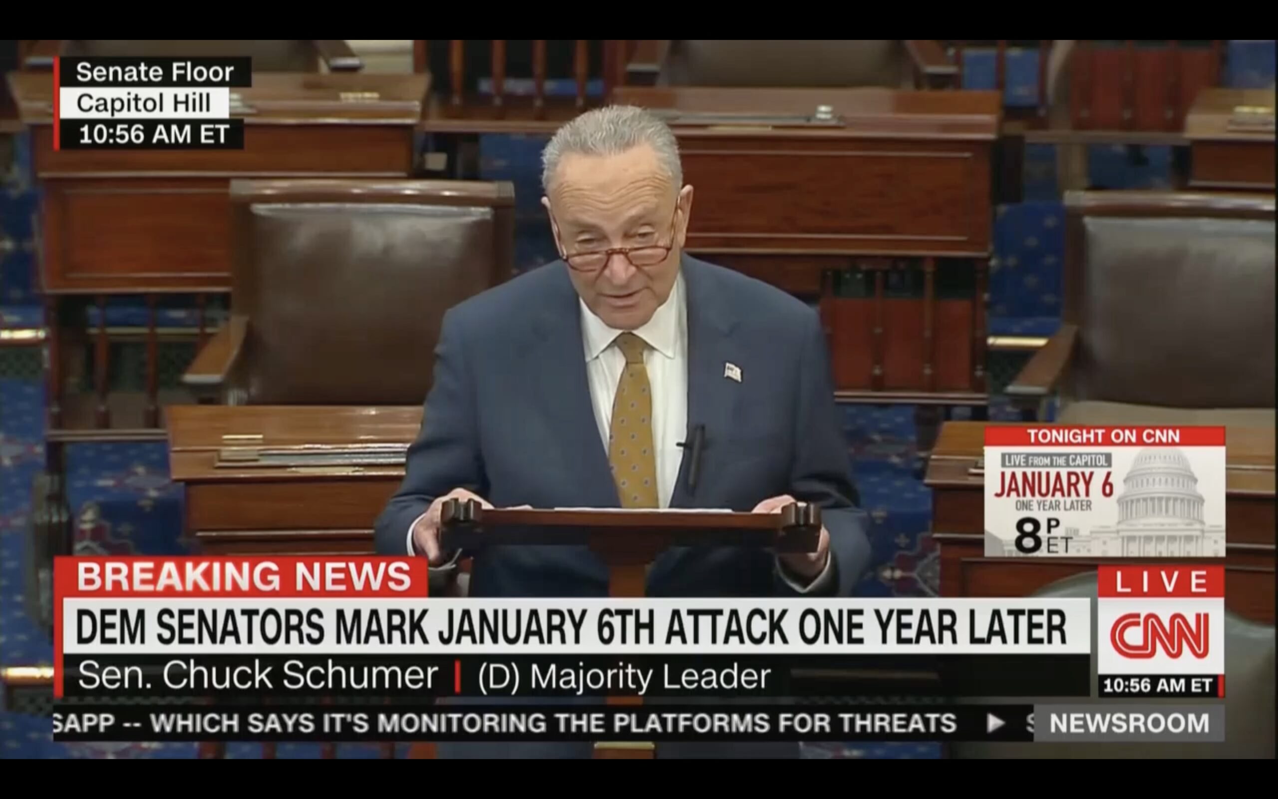 Chuck Schumer Recalls Capitol Police Helping Him on Jan. 6