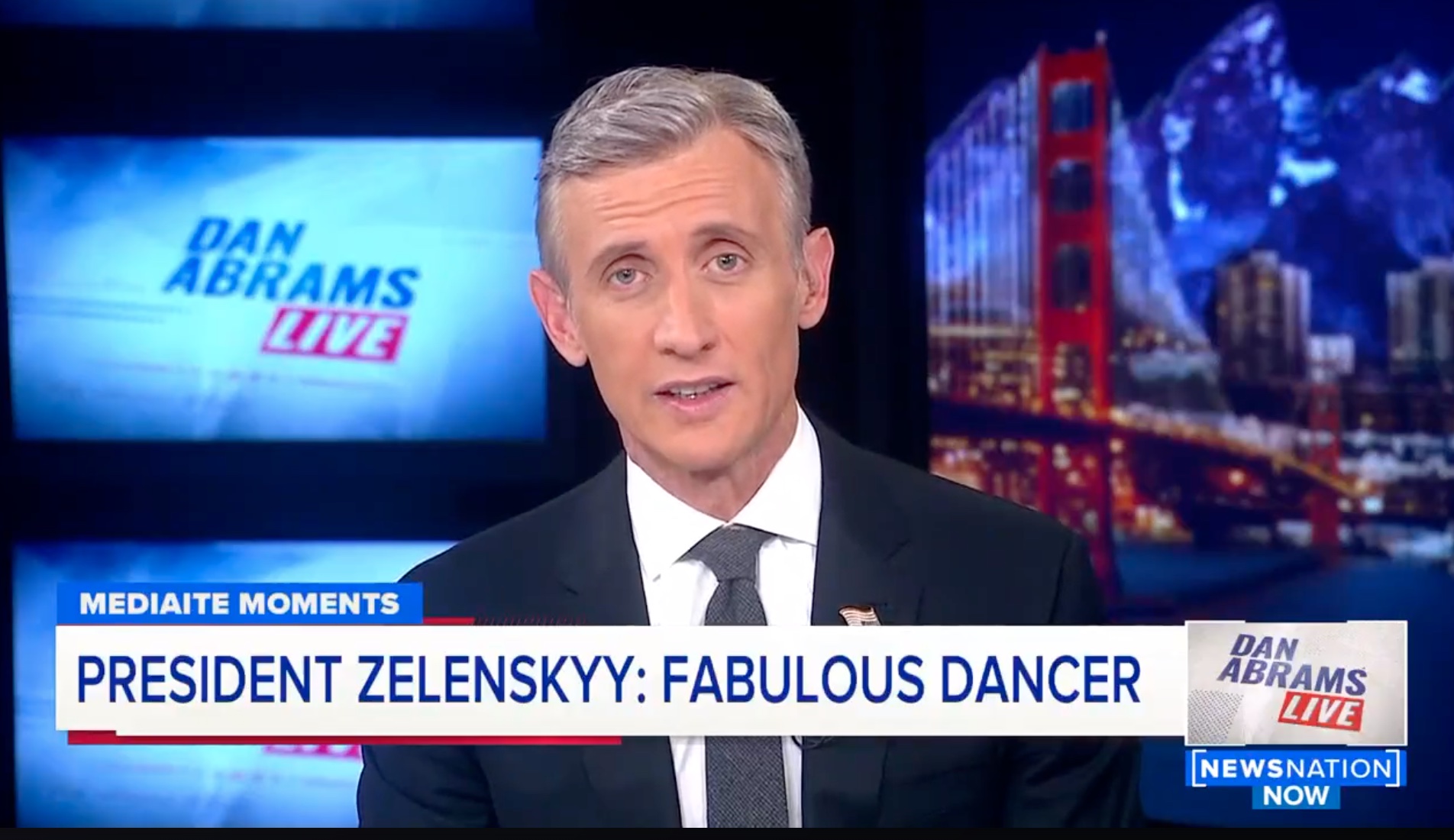 Dan Abrams Compares Zelensky to Tucker Carlson's Dancing