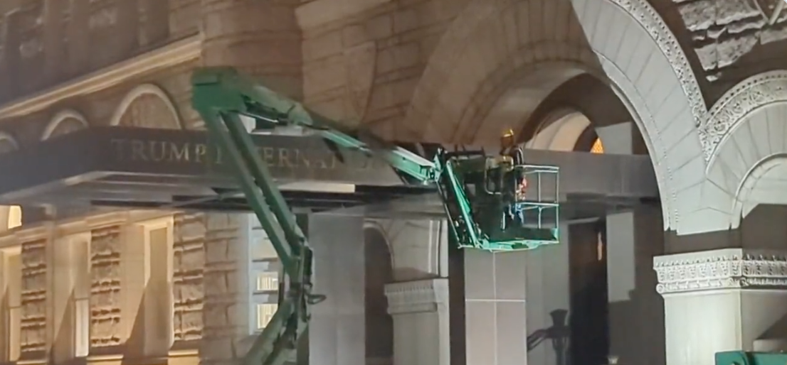 WATCH: Trump Signage Comes Down From DC Hotel Following Sale