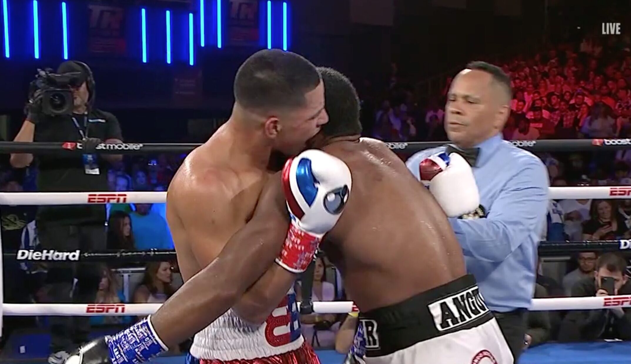 VIDEO: Edgar Berlanga Tries to Bite Alexis Angulo on ESPN