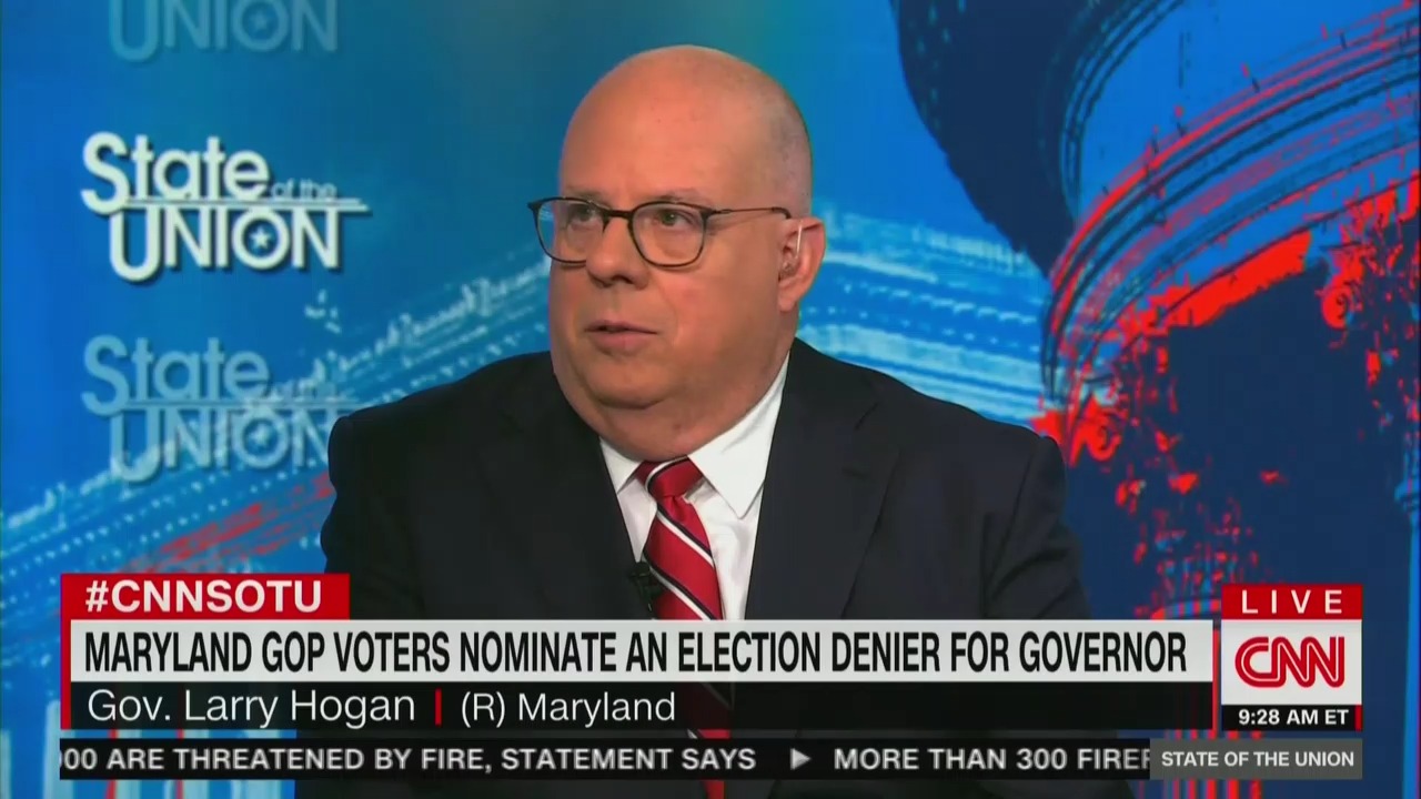 Larry Hogan Says He Won't Vote for Big Lie Supporter Dan Cox