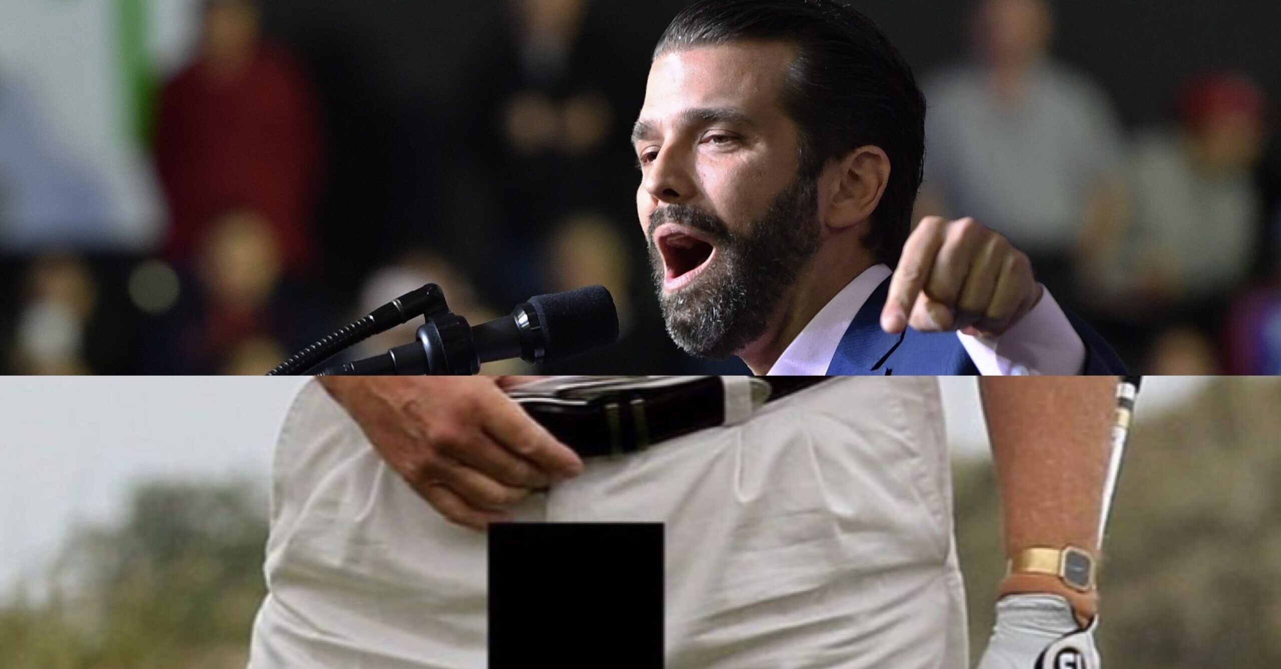 Donald Trump Jr. Posts Picture of His Dad's Groin Redacted