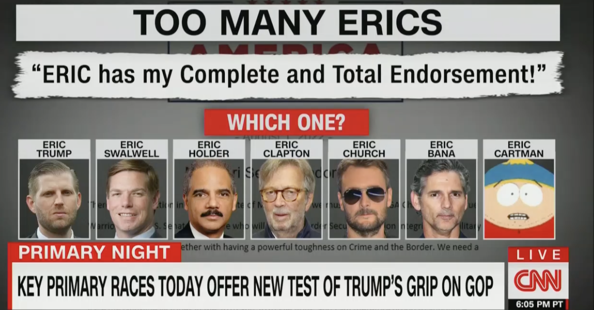 CNN Trolls Trump Over Vague 'ERIC' Endorsement with Cartman