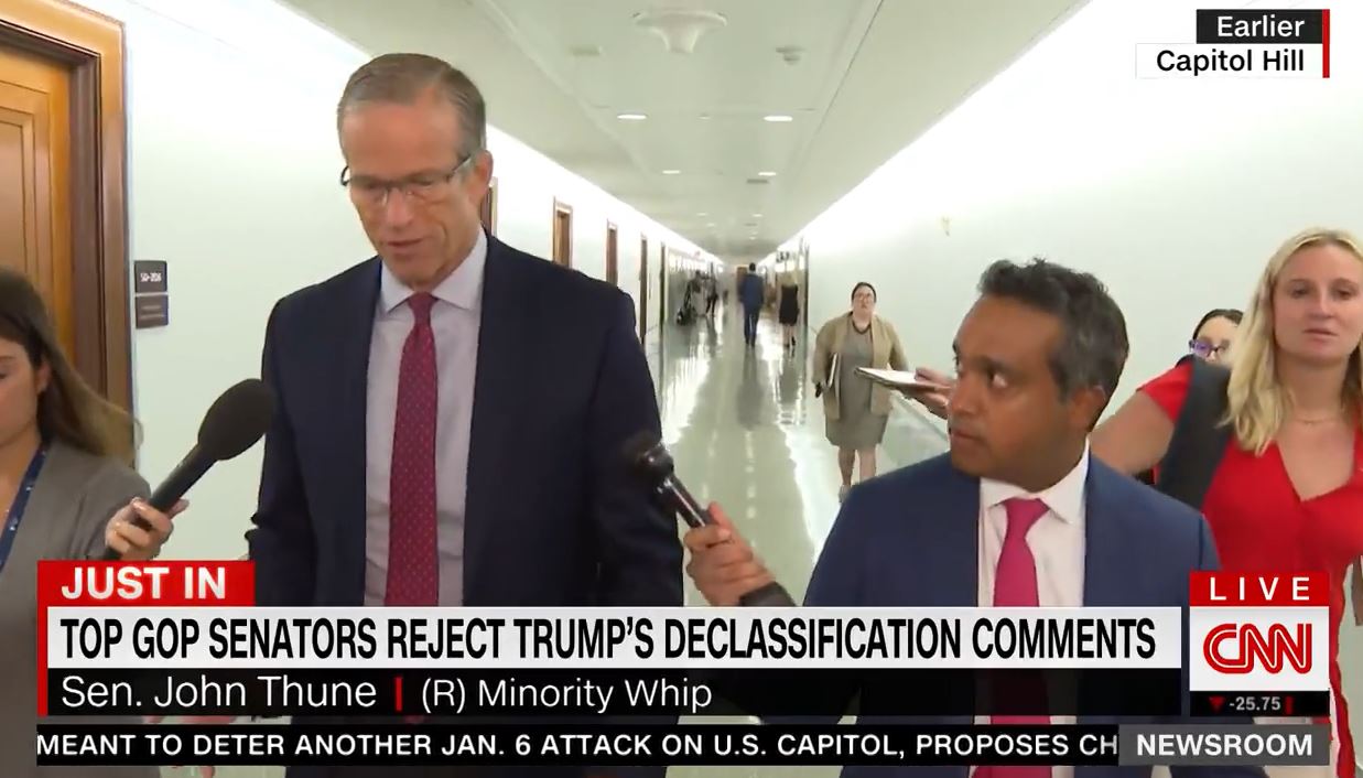 Top GOP Senators Rebut Trump's Claim on Declassifying Docs.