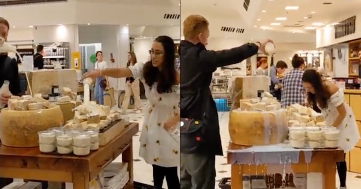 WATCH: Climate Protests Dump Milk All Over UK Stores