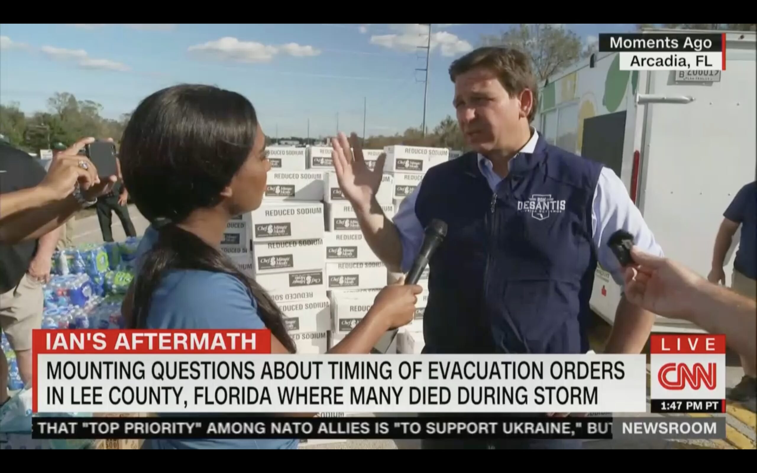 DeSantis Snaps at Nadia Romero's Question About Evacuation Orders