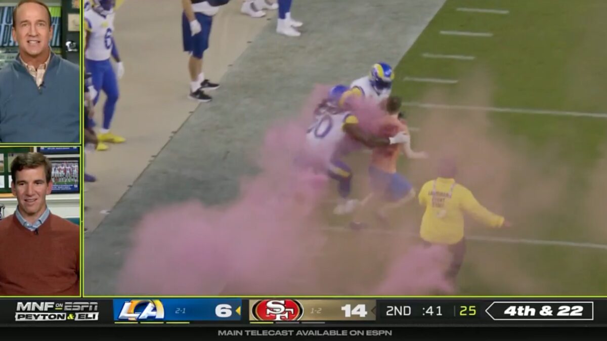 Peyton and Eli Delight in LA Rams Players TRUCKING Protestor