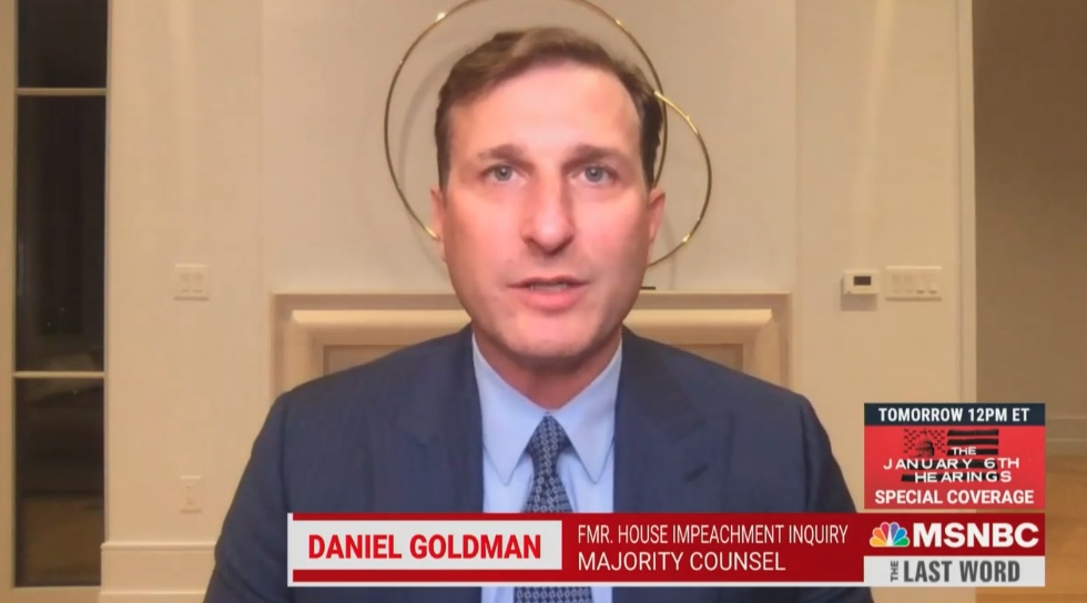 Daniel Goldman Says Trump Is Main Focus of Docs Probe