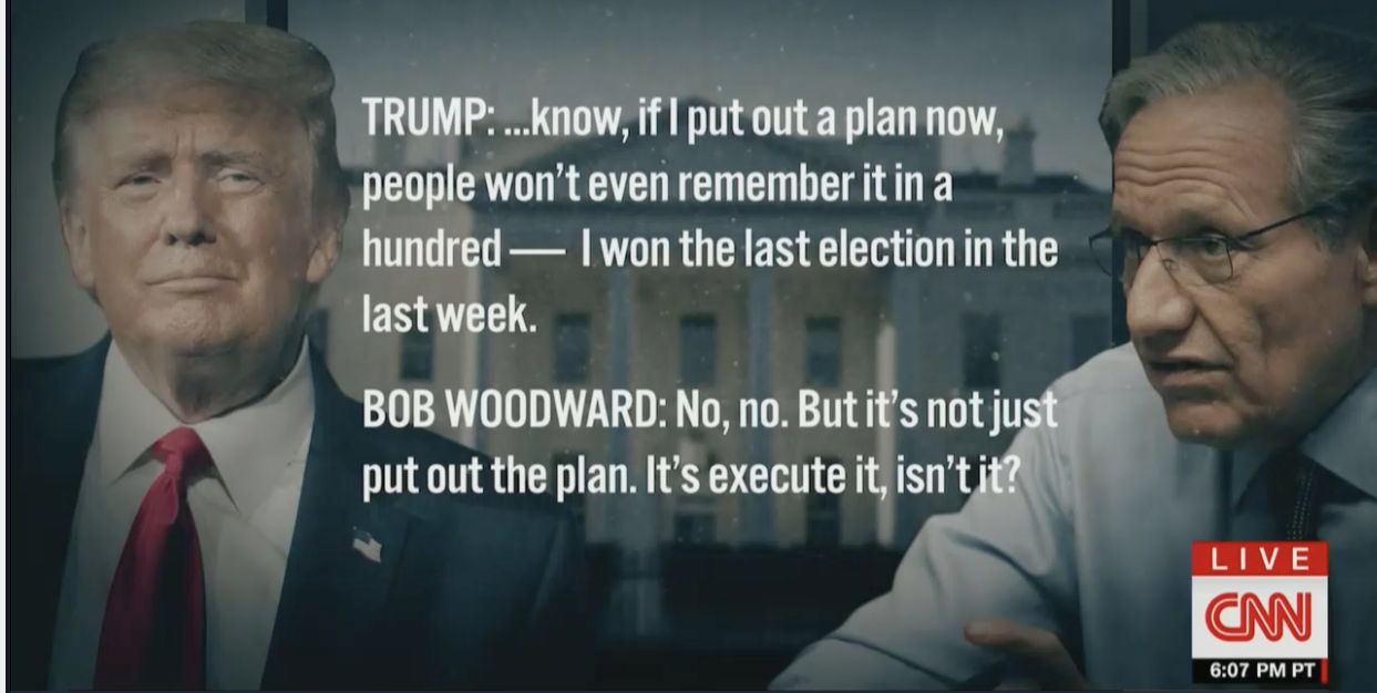 LISTEN to Trump Tell Bob Woodward He Won't Unveil a Covid Plan Before ...