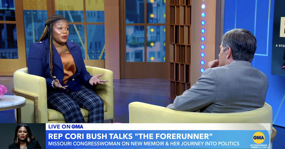 Cori Bush Defends Defund the Police Support When Confronted