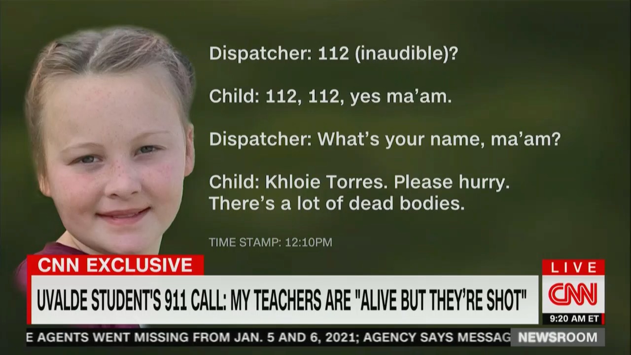CNN Plays Audio of Khloie Torres During Uvalde Shooting