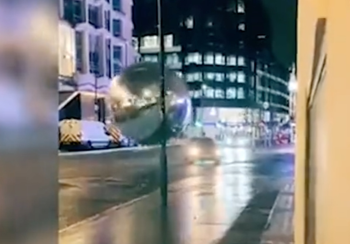 WATCH: Giant Silver Balls Barrel Down Streets of London