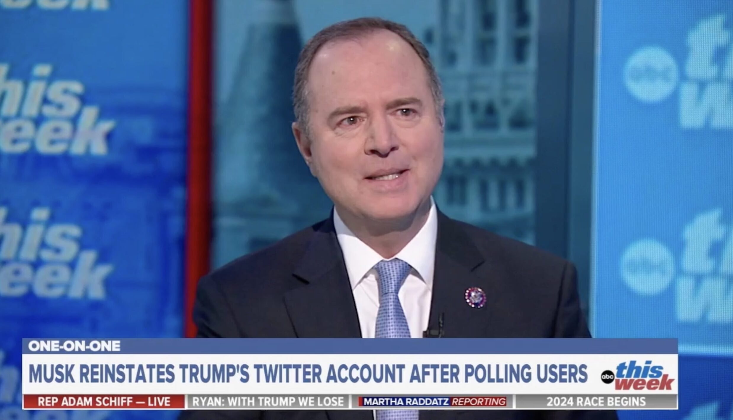 Adam Schiff Trashes Elon Musk’s ‘Erratic Leadership’ for Reinstating ...