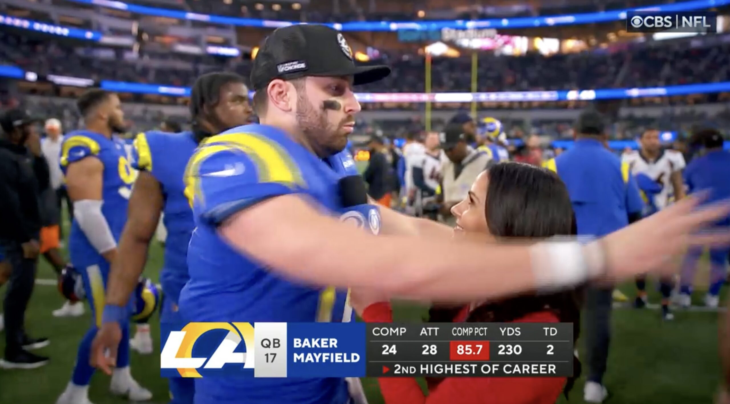 WATCH: CBS Reporter’s Interview Gets Interrupted by Fracas Between Rams ...