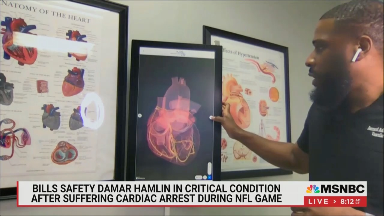 Dr. Bernard Ashby Explains Cardiac Arrest With 3D Imaging Following Damar Hamlin Scare