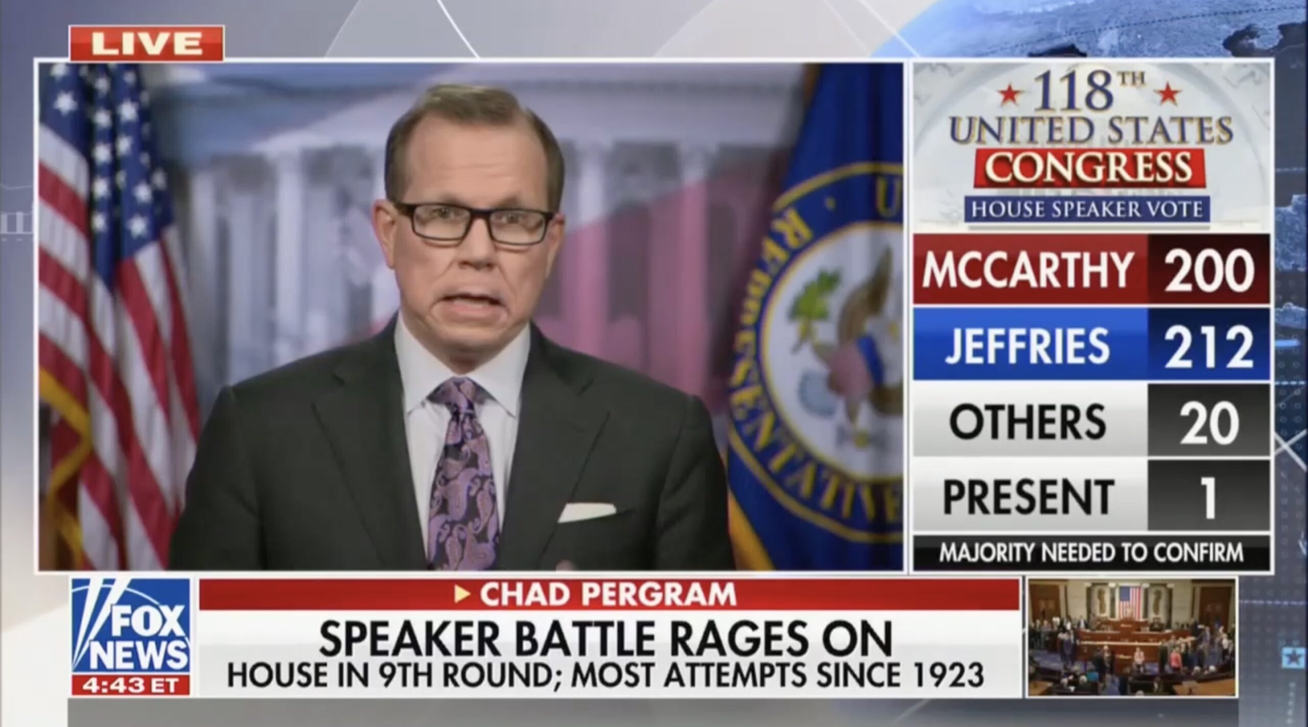 Fox News' Chad Pergram Botches Match Claiming Absence of McCarthy Ally ...