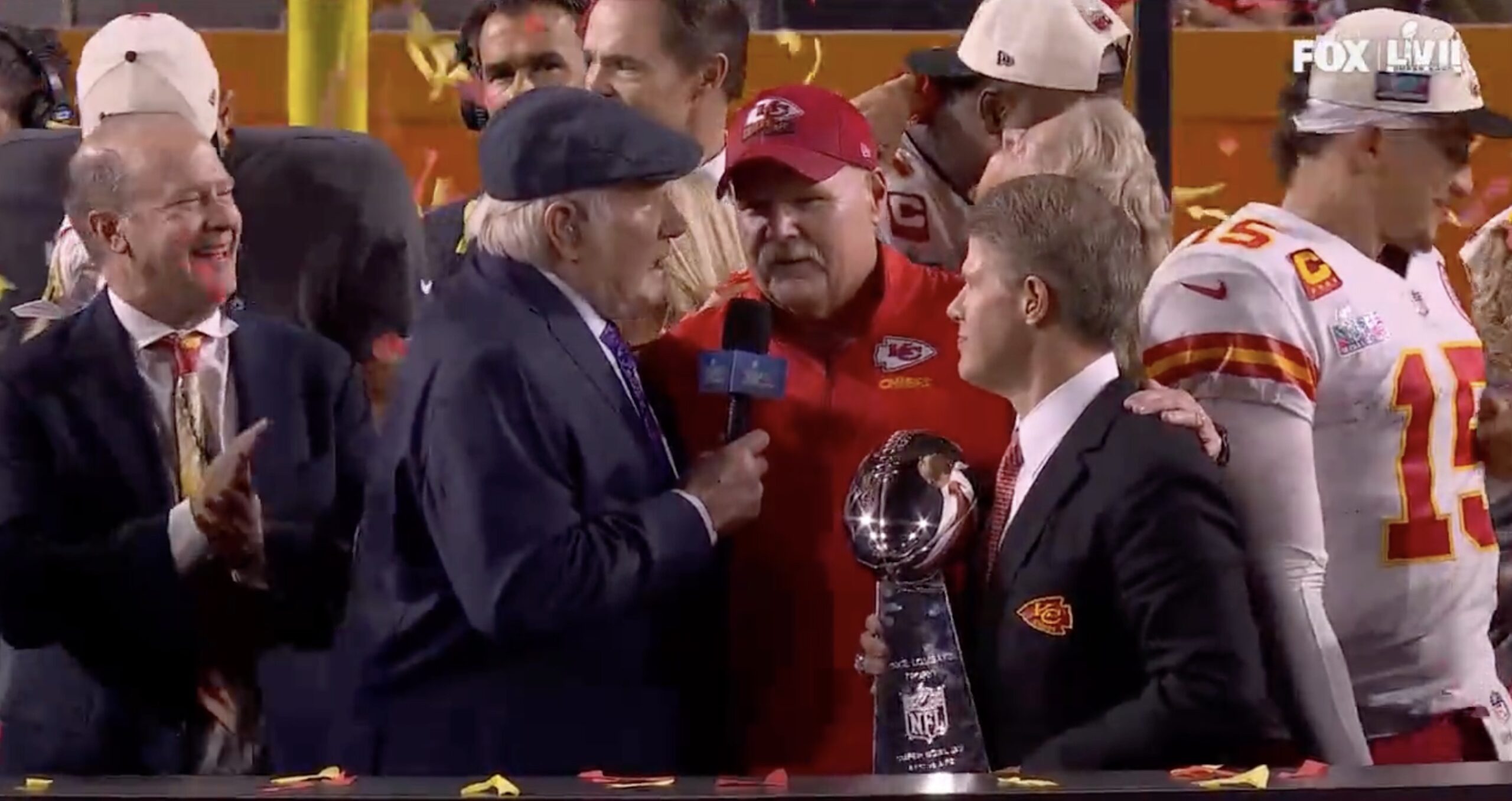 Andy Reid Celebrates Super Bowl Win With Pizza And Salad After Terry ...