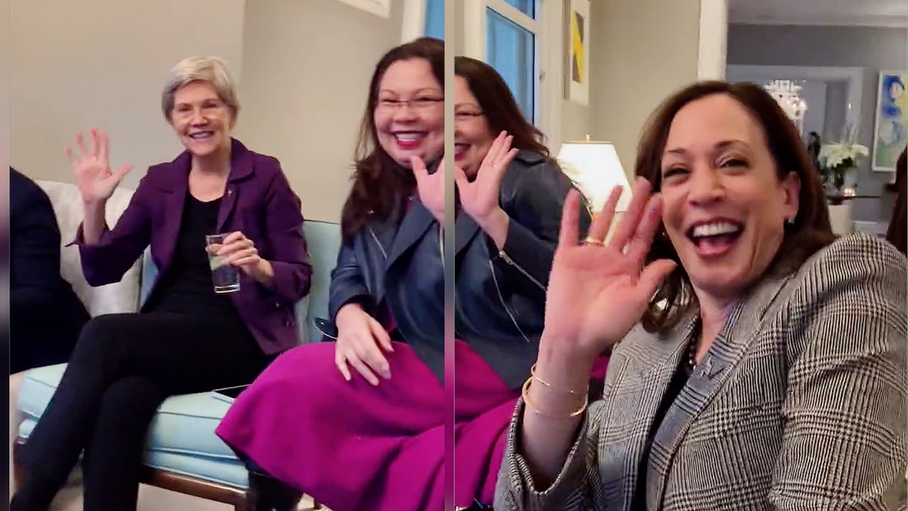 Elizabeth Warren Poses With VP Kamala Harris After Month of Snubs Over ...