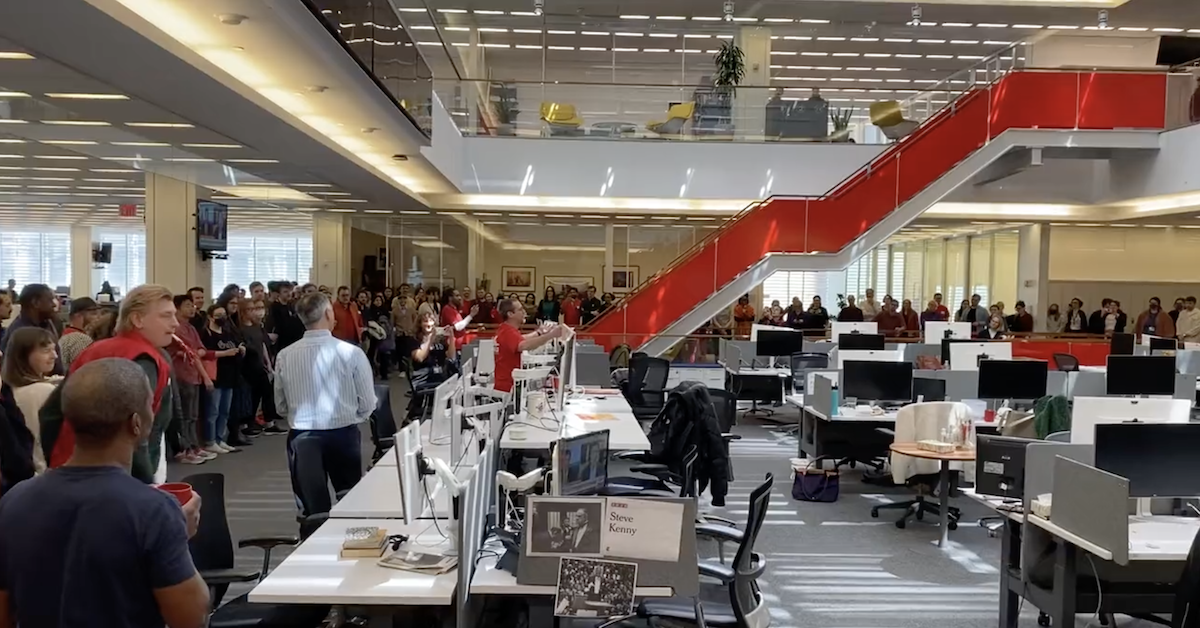 WATCH: NY Times Union Protests Inside Newsroom