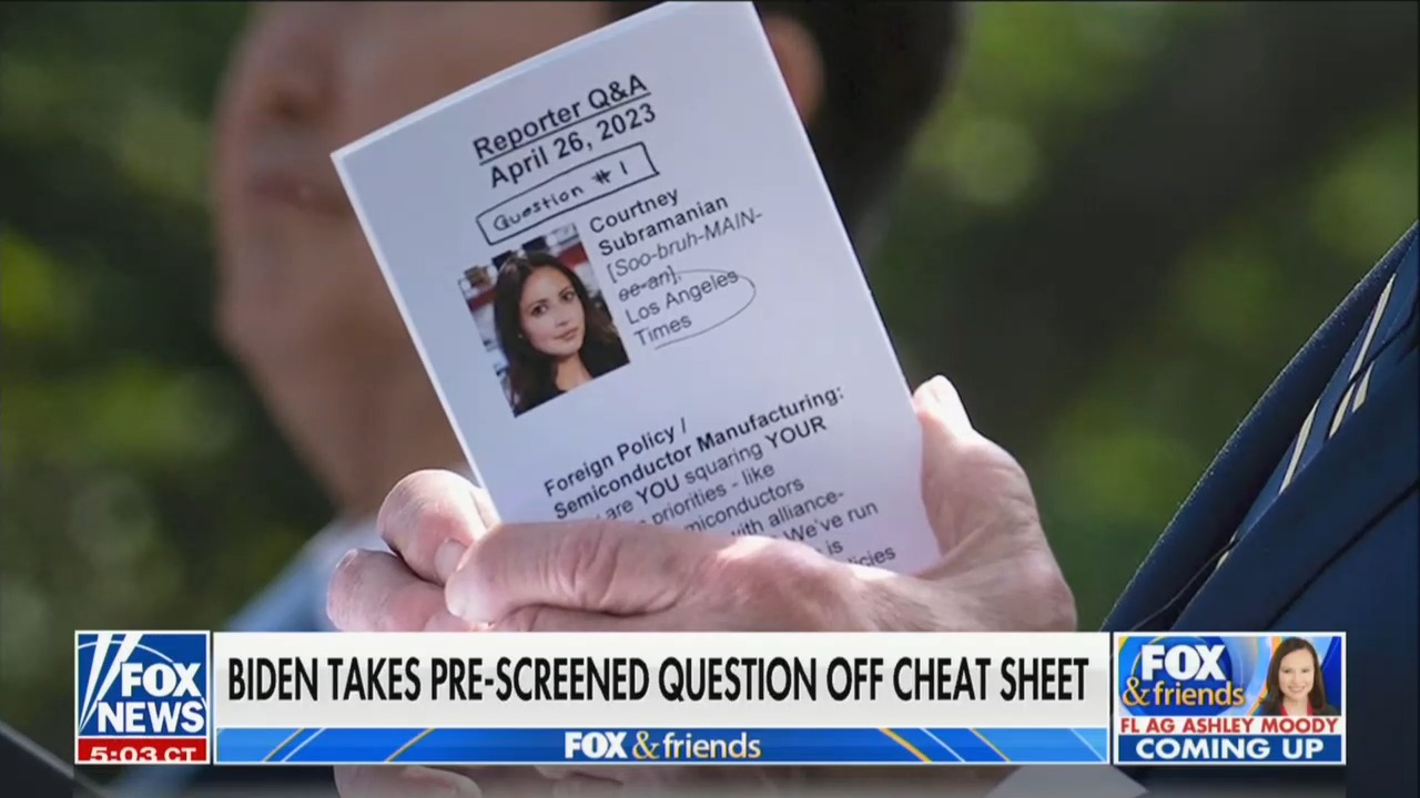 Joe Biden's Press Conference Note Cards Make Fox News ANGRY