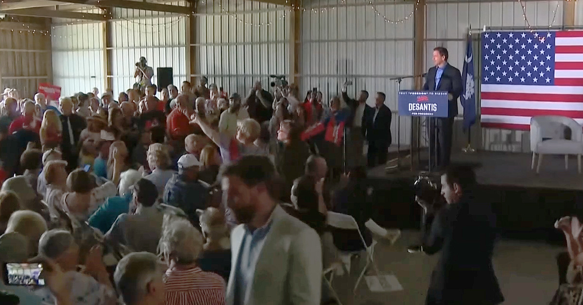 Ron DeSantis Interrupted By Angry Heckler During SC Speech