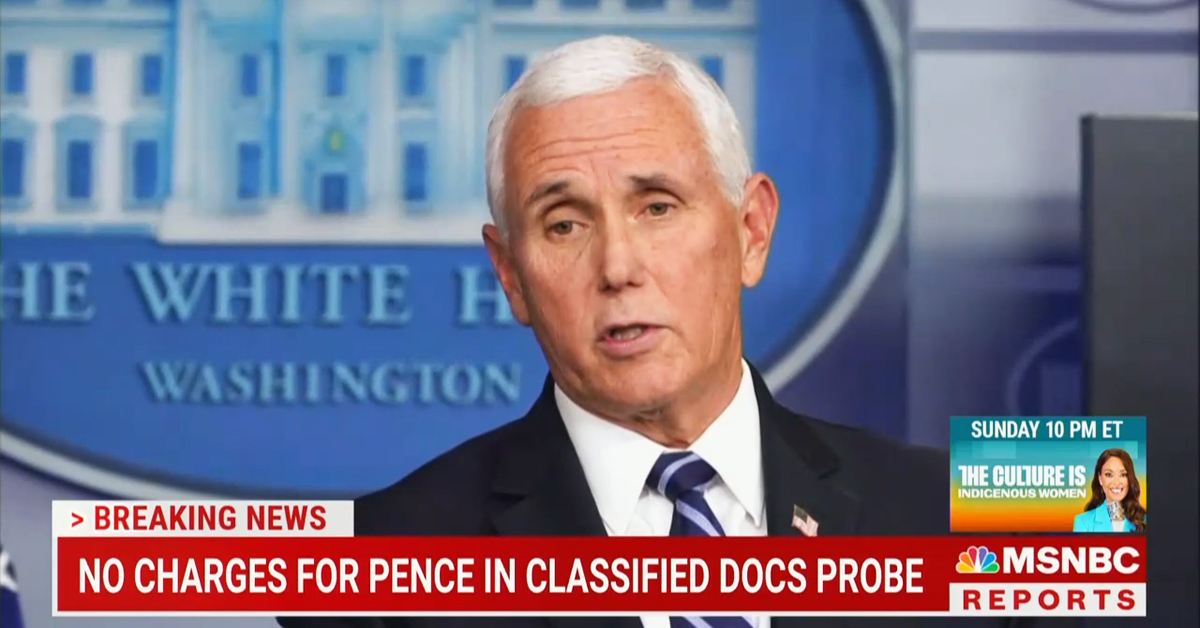 No Criminal Charges: DOJ Closes Pence Classified Docs Probe