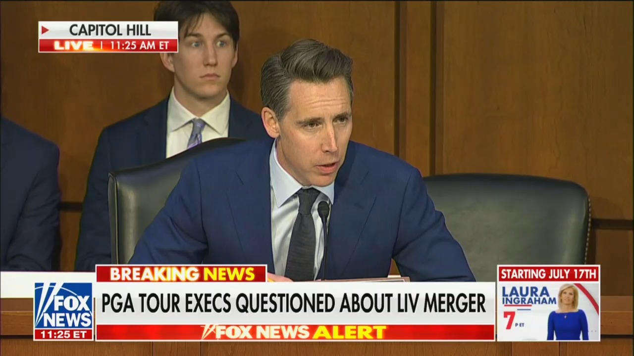 Josh Hawley Roasts PGA CEO for LIV Golf Merger