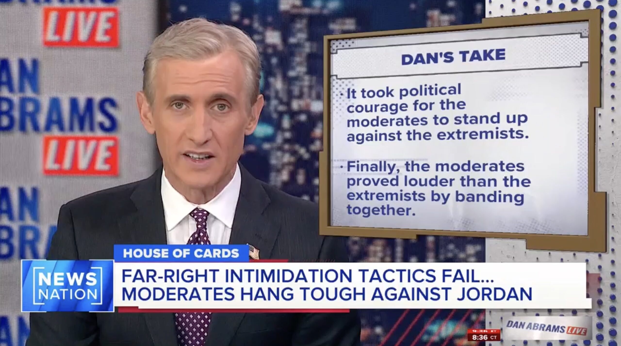 Dan Abrams Celebrates Moderates Victory Over Jim Jordan