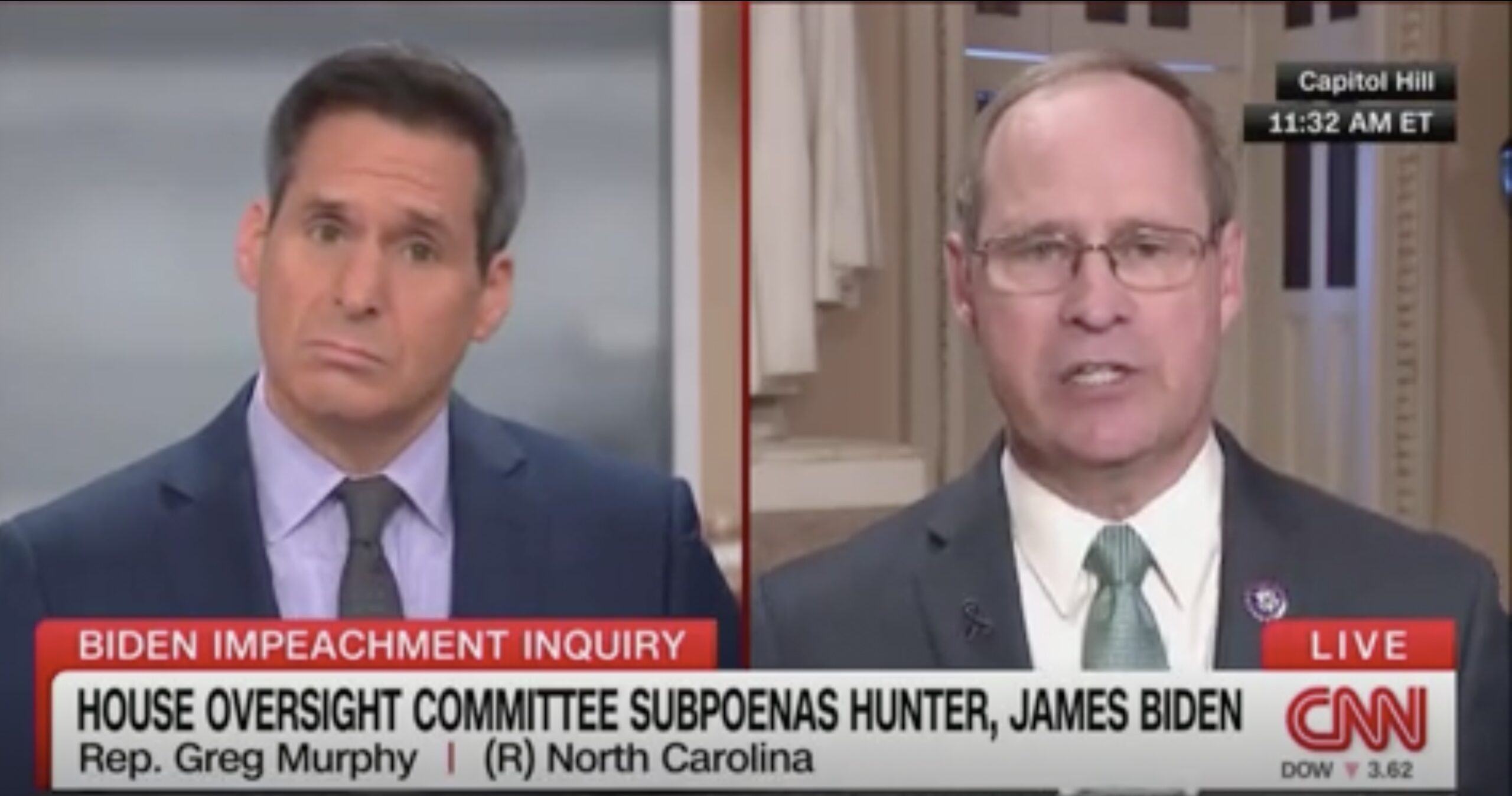 John Berman Takes Greg Murphy To Task Over Biden Subpoenas