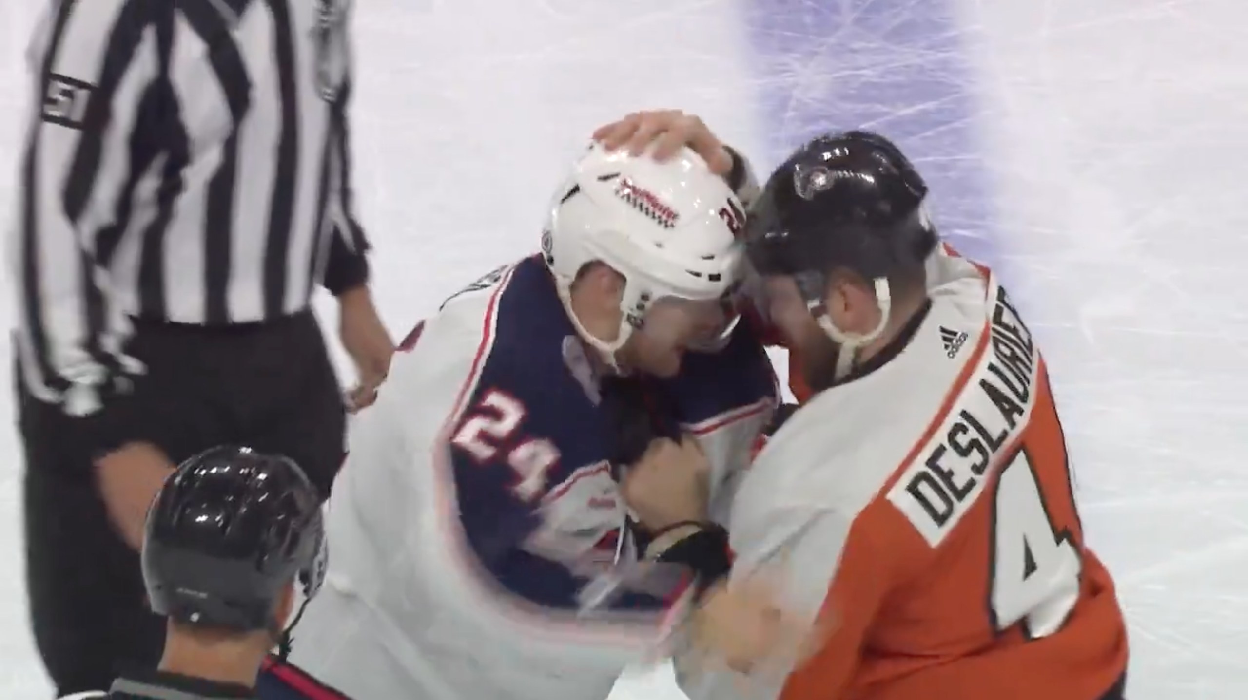 Hockey Fight Ends With Respectful Hug Between Players